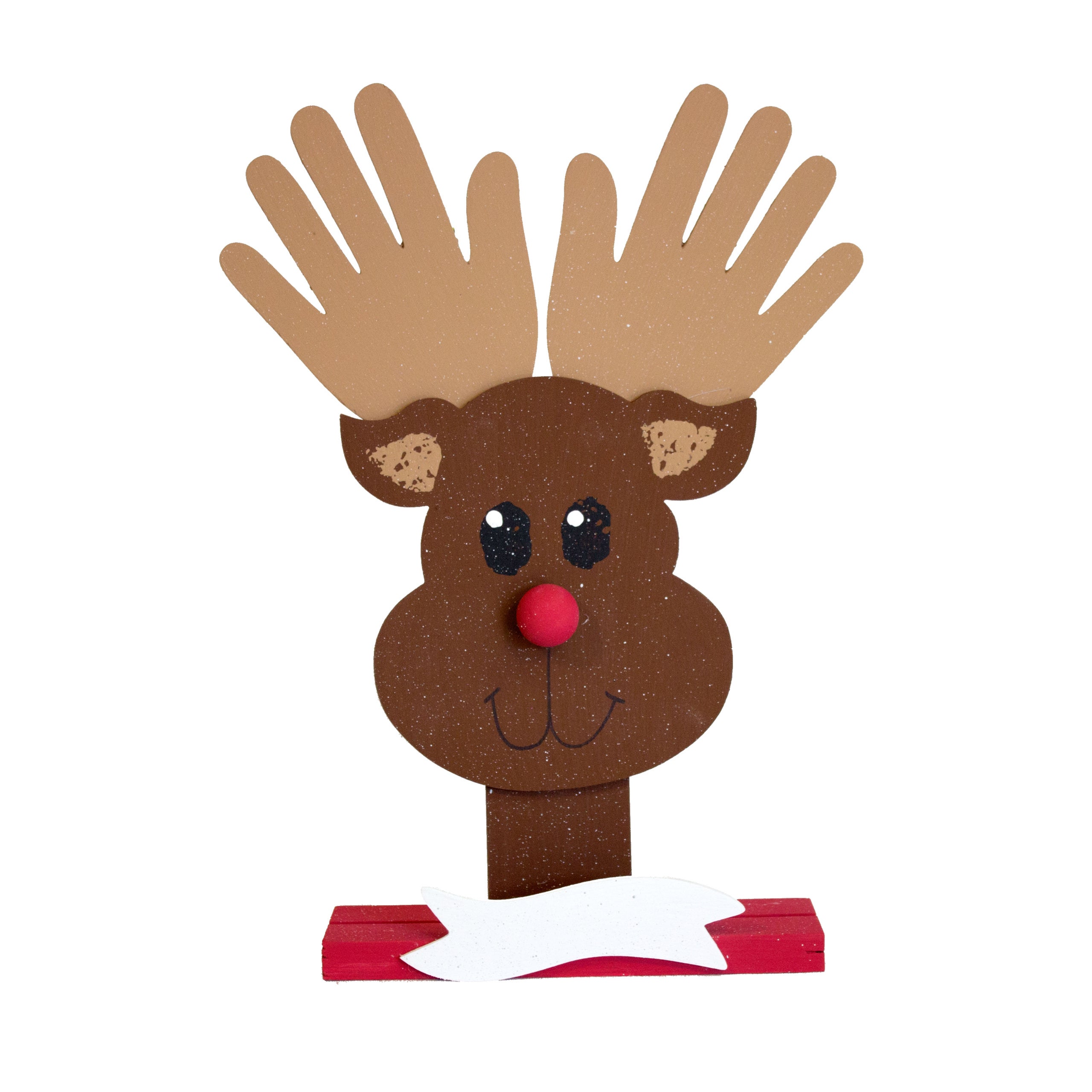 Standing Rudolph Reindeer with Handprints 234 | The Sawdust Factory